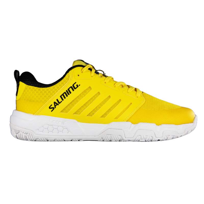 Salming Recoil Strike Yellow Black Unisex Squash Shoe // Squash.com.au