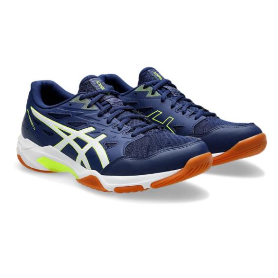 Asics Gel Rocket 11 Men Blue Yellow Squash Shoe // Squash.com.au