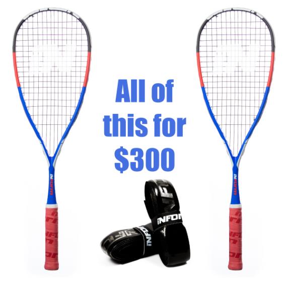 INFORM Reload 140 Squash Racquet Two Pack and Free Grips // Squash.com.au
